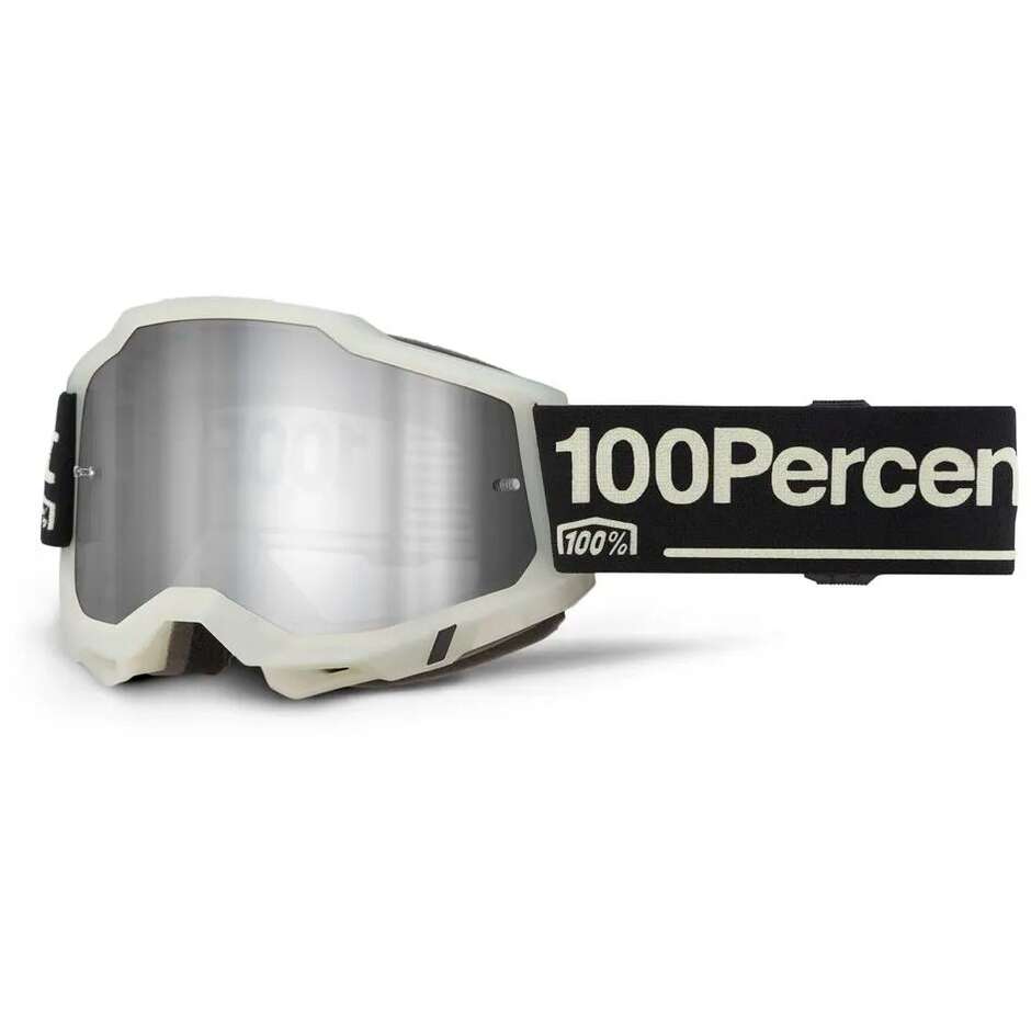 100% ACCURI 2 Cross Enduro Motorcycle Goggles Grey Black Silver Lens ...