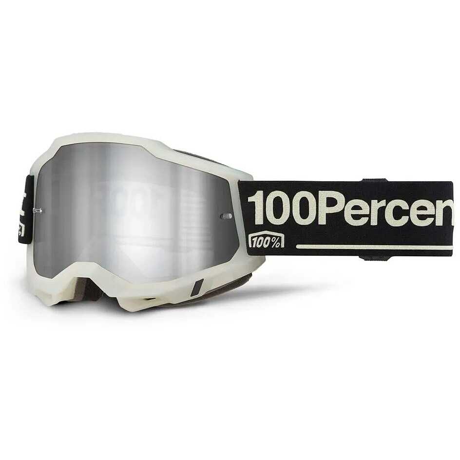 100% ACCURI 2 Cross Enduro Motorcycle Goggles Grey Black Silver Lens ...