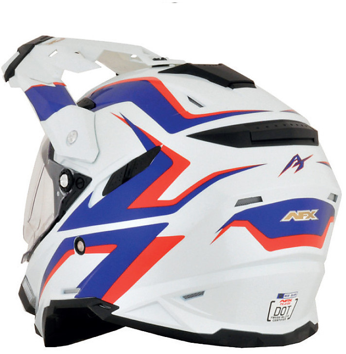 AFX FX-41DS AT Integral Motorcycle Helmet White Red Blue For Sale ...