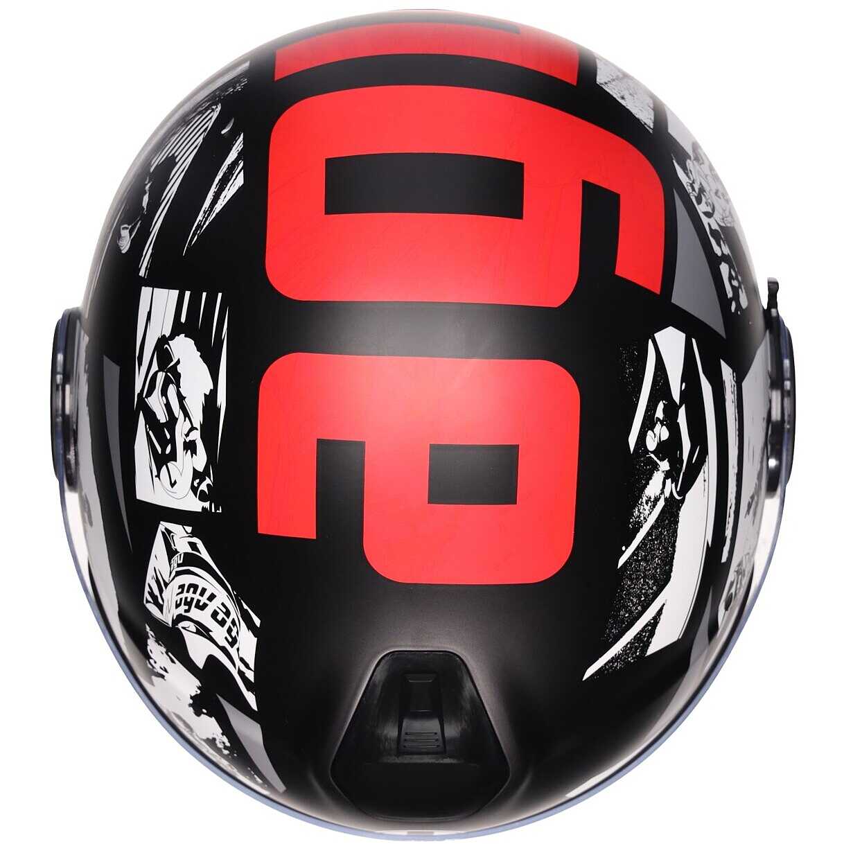 AGV ETERES HISTORY Jet Motorcycle Helmet Matt Black White Red For Sale ...