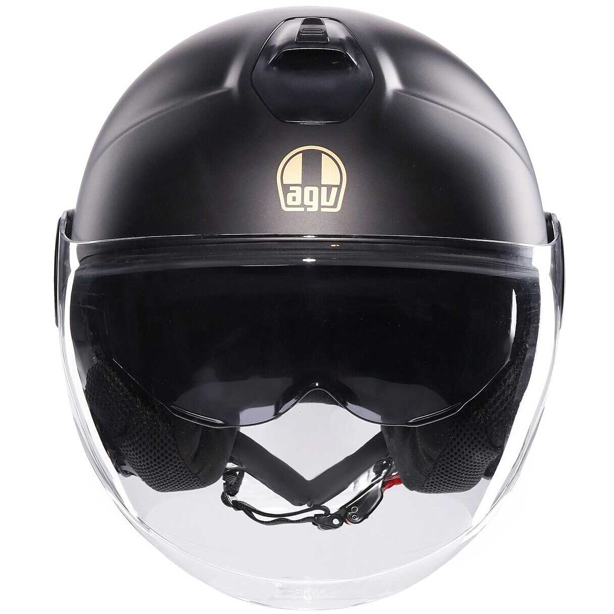 AGV ETERES PONZA Jet Motorcycle Helmet Black Gold Matt For Sale Online - Outletmoto.eu