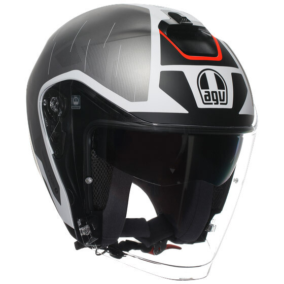 AGV IRIDES TRIESTE Jet Motorcycle Helmet Black White Red For Sale ...