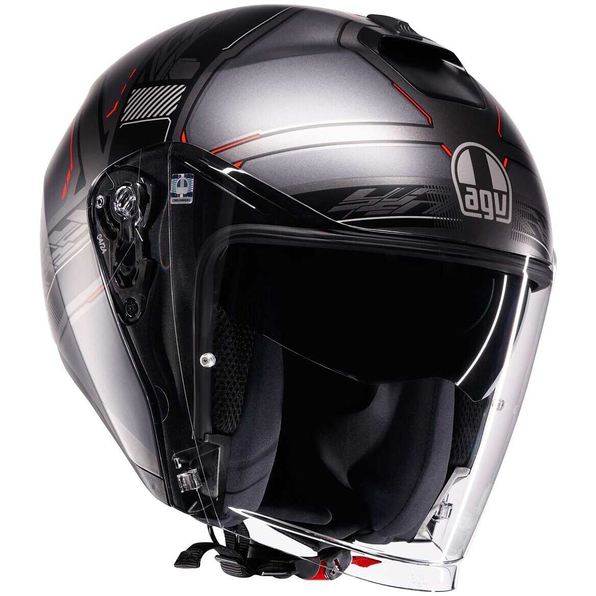 AGV IRIDES ZAGABRIA Jet Motorcycle Helmet Matte Gunmetal Red For Sale ...