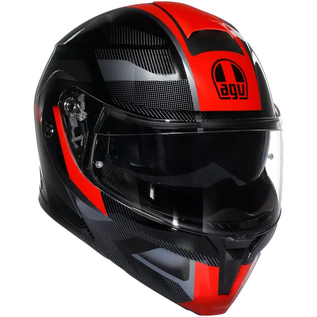 Agv STREETMODULAR LEDRO Modular Motorcycle Helmet P/J Black Red For ...