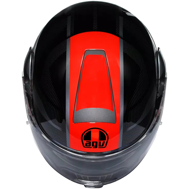 Agv STREETMODULAR LEDRO Modular Motorcycle Helmet P/J Black Red For ...