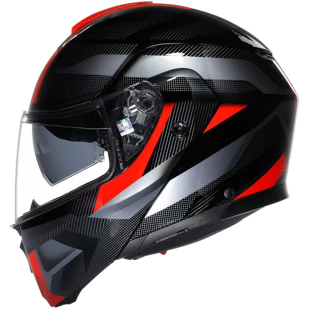 Agv STREETMODULAR LEDRO Modular Motorcycle Helmet P/J Black Red For ...