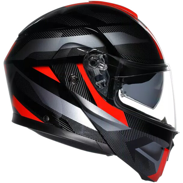 Agv STREETMODULAR LEDRO Modular Motorcycle Helmet P/J Black Red For ...