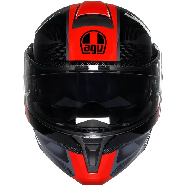 Agv STREETMODULAR LEDRO Modular Motorcycle Helmet P/J Black Red For ...
