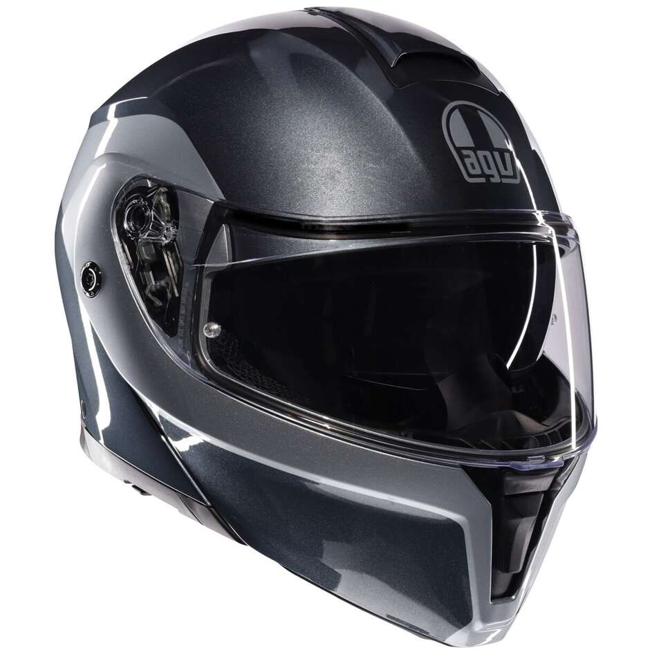 Agv STREETMODULAR LEVICO Modular Motorcycle Helmet Grey Silver For Sale ...