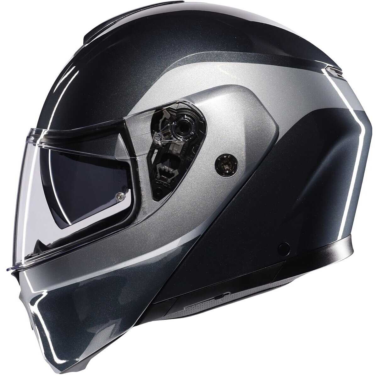 Agv STREETMODULAR LEVICO Modular Motorcycle Helmet Grey Silver For Sale ...