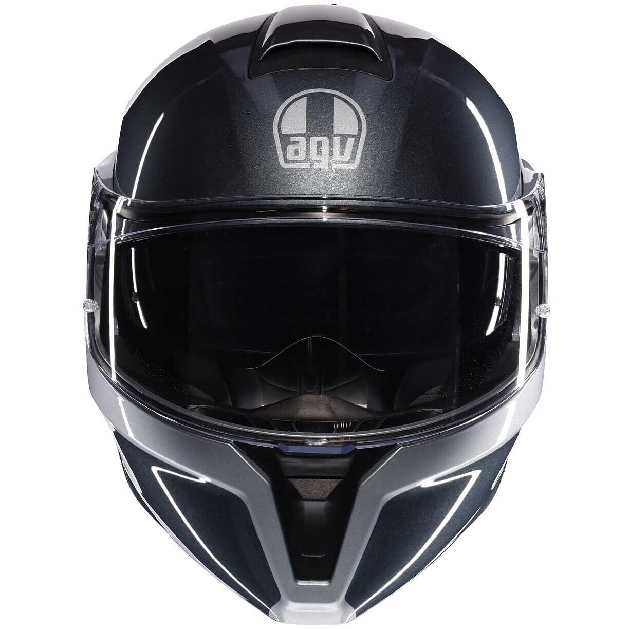 Agv STREETMODULAR LEVICO Modular Motorcycle Helmet Grey Silver For Sale ...