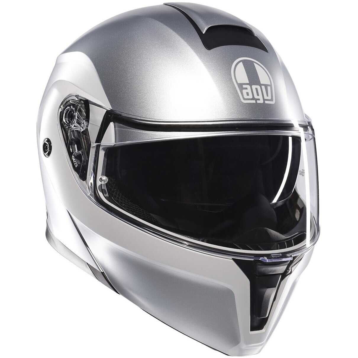 Agv STREETMODULAR LEVICO Modular Motorcycle Helmet Light Grey Matt For ...