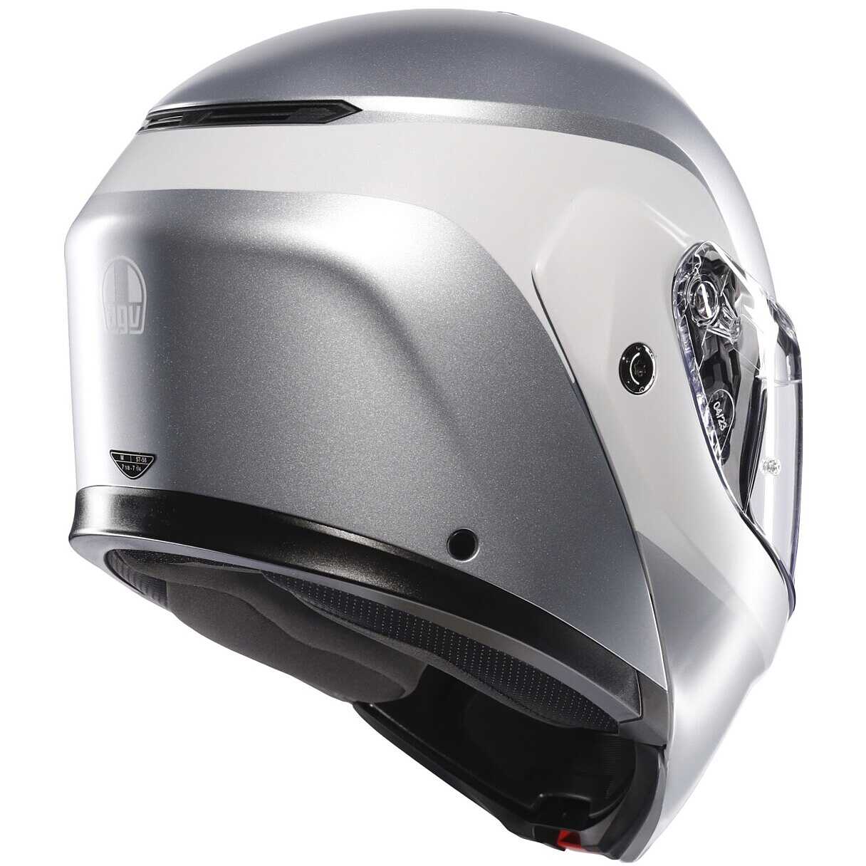Agv STREETMODULAR LEVICO Modular Motorcycle Helmet Light Grey Matt For ...