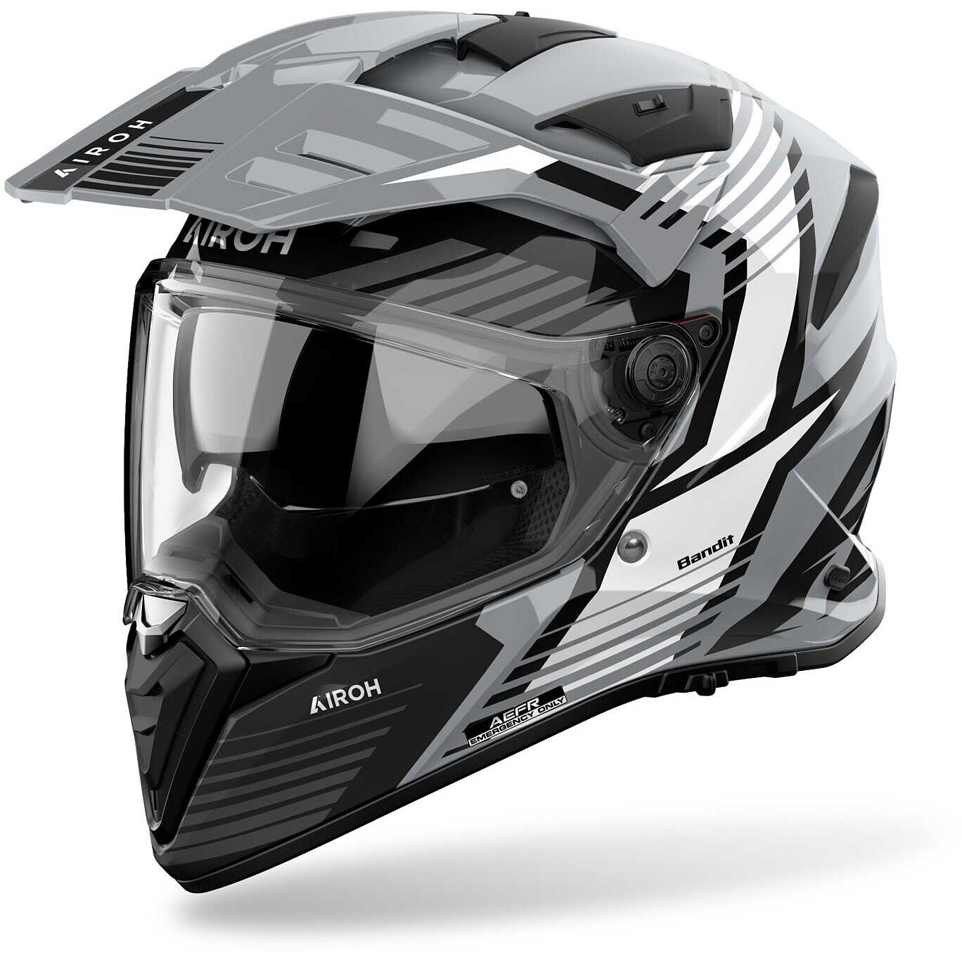 Airoh BANDIT SPICY Adventure Motorcycle Helmet Glossy Grey For Sale ...