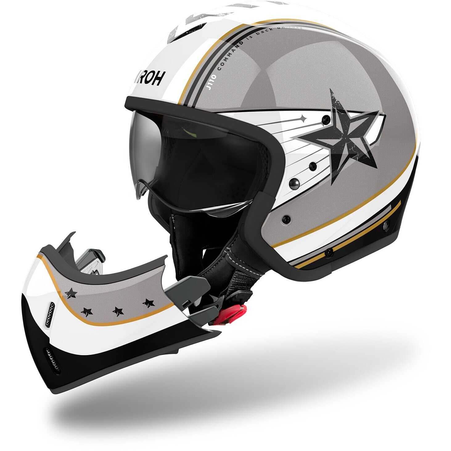 Airoh J110 COMMAND Jet Motorcycle Helmet Gold Glitter For Sale Online - Outletmoto.eu