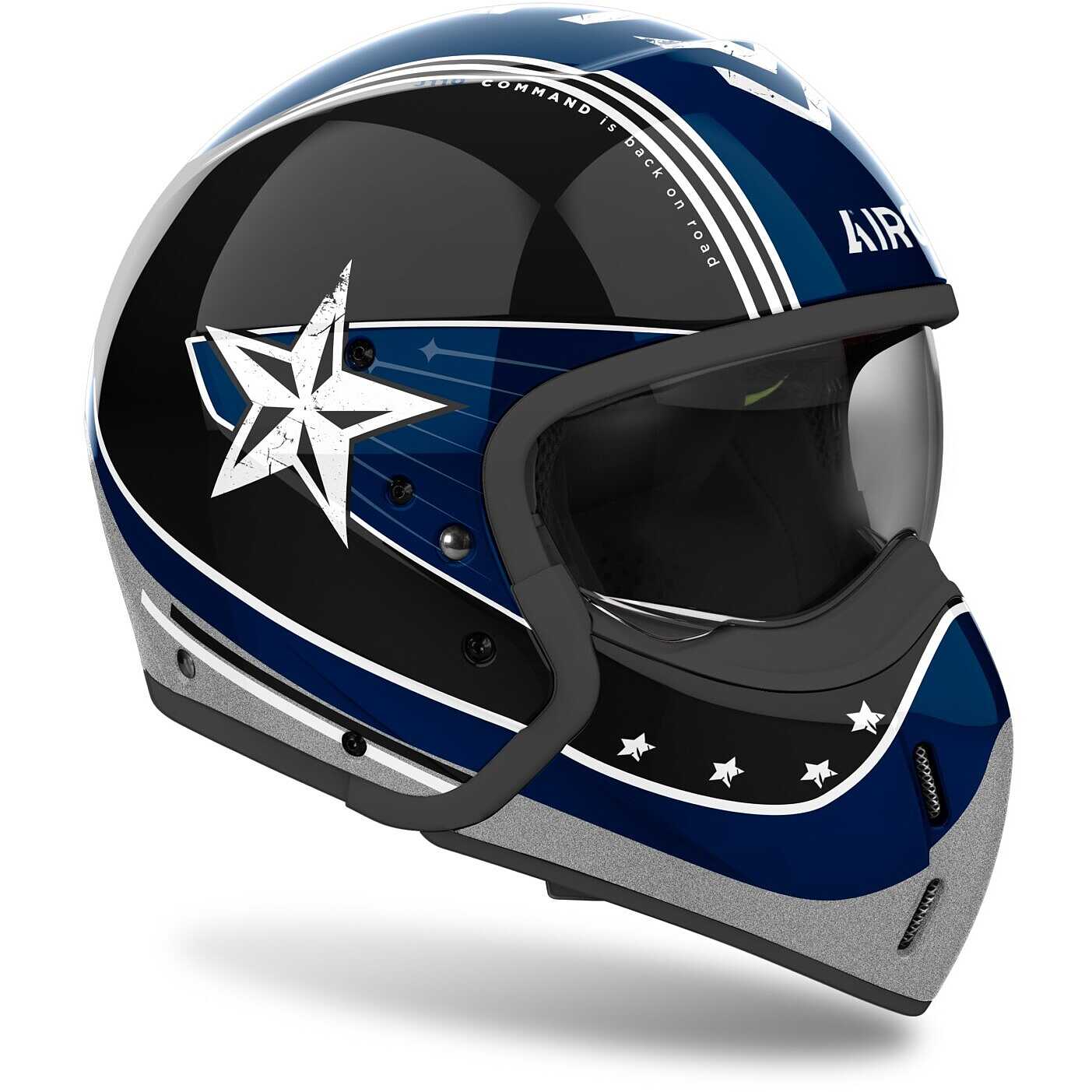 Airoh J110 COMMAND Octane Glossy Jet Motorcycle Helmet For Sale Online ...
