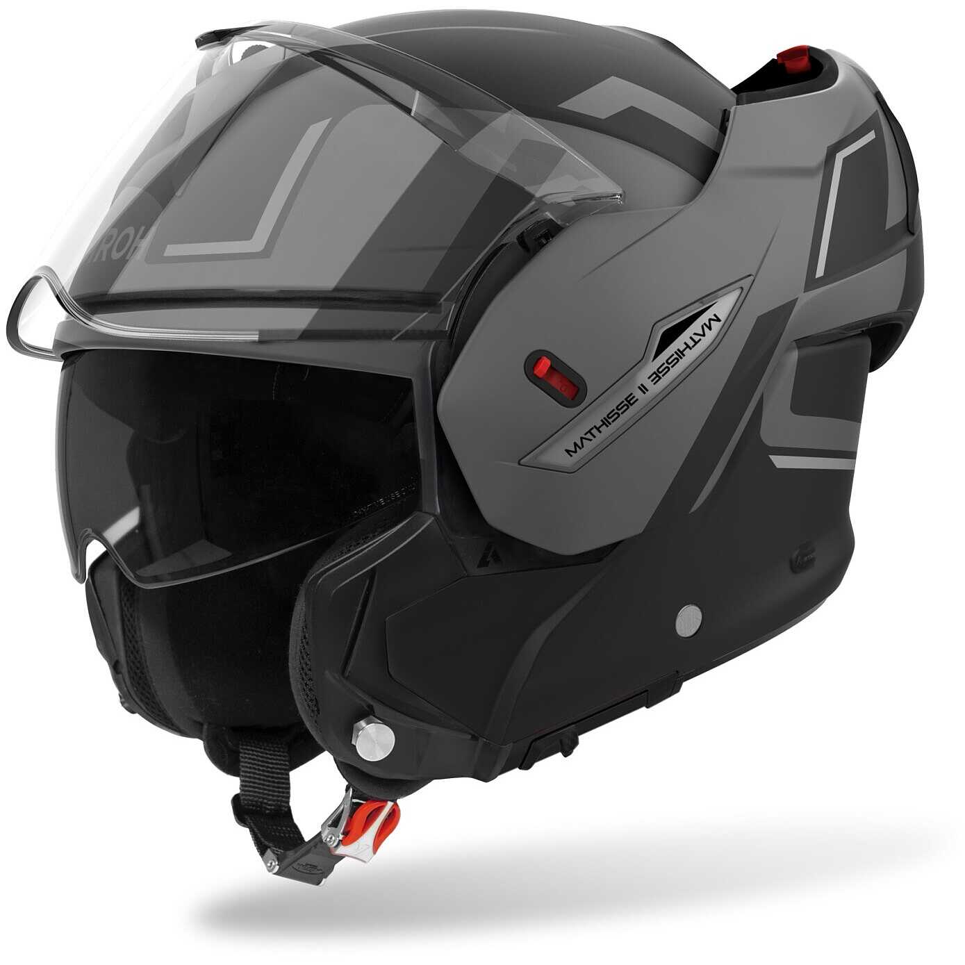Airoh MATHISSE 2 GENIUS Modular Motorcycle Helmet P/J Matt Grey For ...