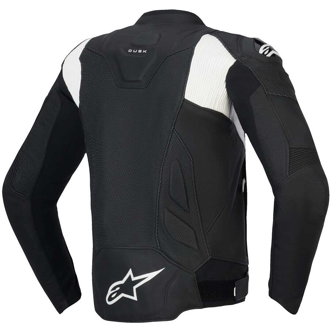 Alpinestars DUSK AIRFLOW Leather Motorcycle Jacket Black White For Sale ...