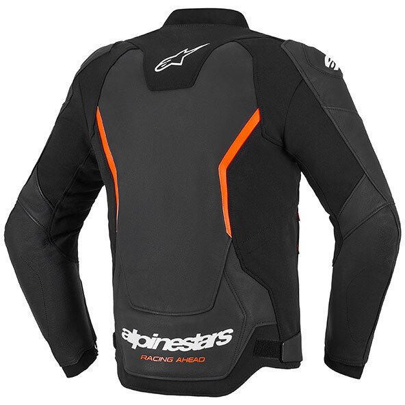 Alpinestars GP Force V2 Leather Motorcycle Jacket Black Fluorescent Red ...