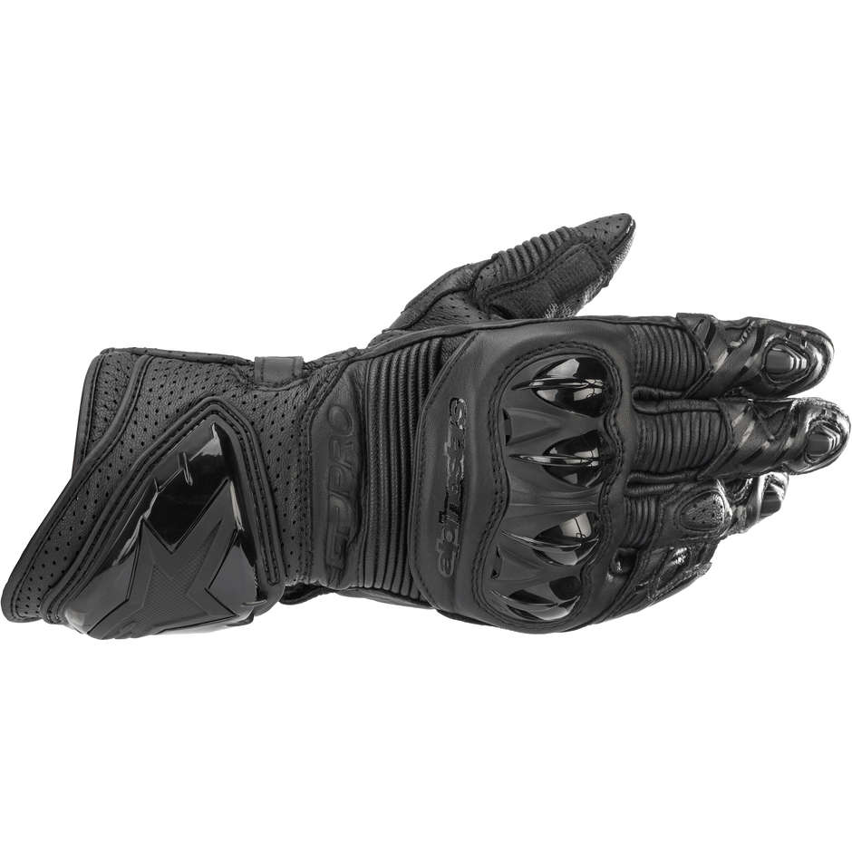 Alpinestars GP PRO R3 Racing Leather Motorcycle Gloves Black Black For ...