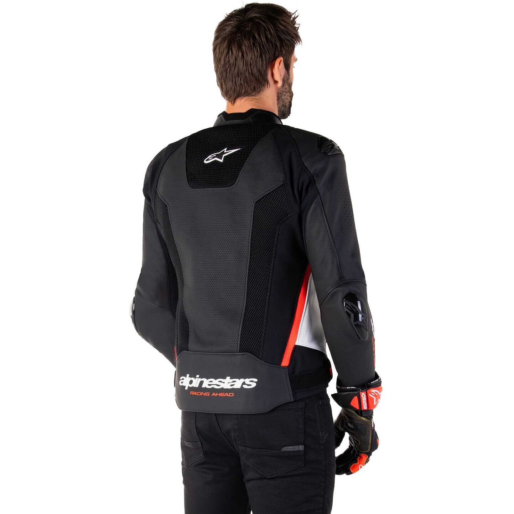 Alpinestars MISSILE V3 AIRFLOW Leather Motorcycle Jacket Black White ...