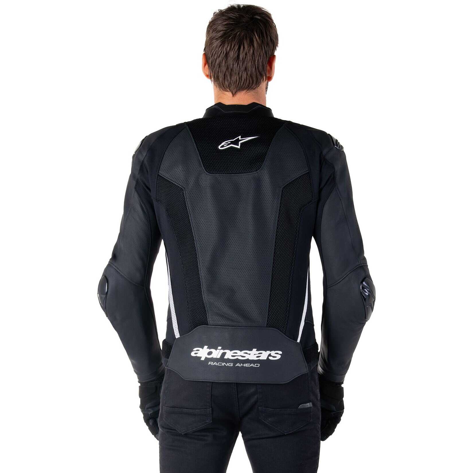 Alpinestars MISSILE V3 AIRFLOW Leather Motorcycle Jacket Black White ...
