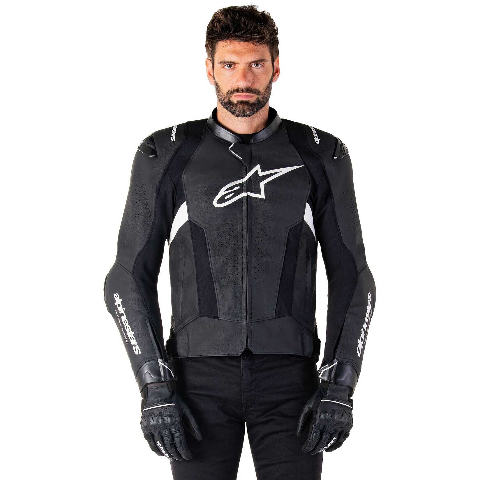 Alpinestars MISSILE V3 Leather Motorcycle Jacket Black White For Sale ...