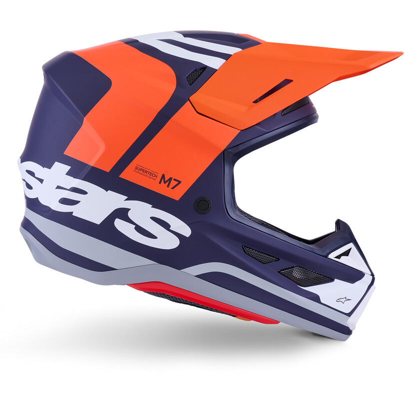 Alpinestars SM7 Core ECE06 Orange Blue Matt Cross Enduro Motorcycle ...
