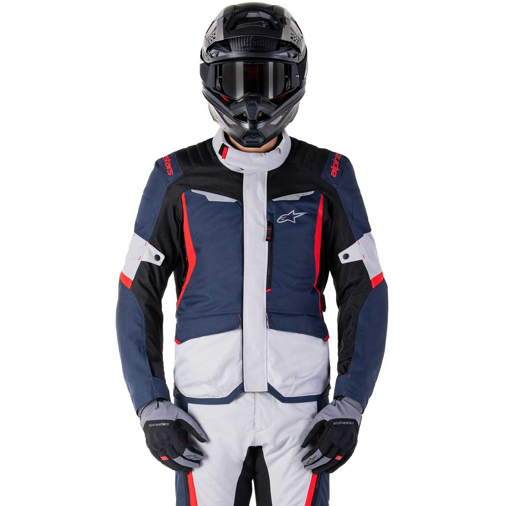 Alpinestars ST-1 WATERPROOF Fabric Motorcycle Jacket Dark Blue Black ...