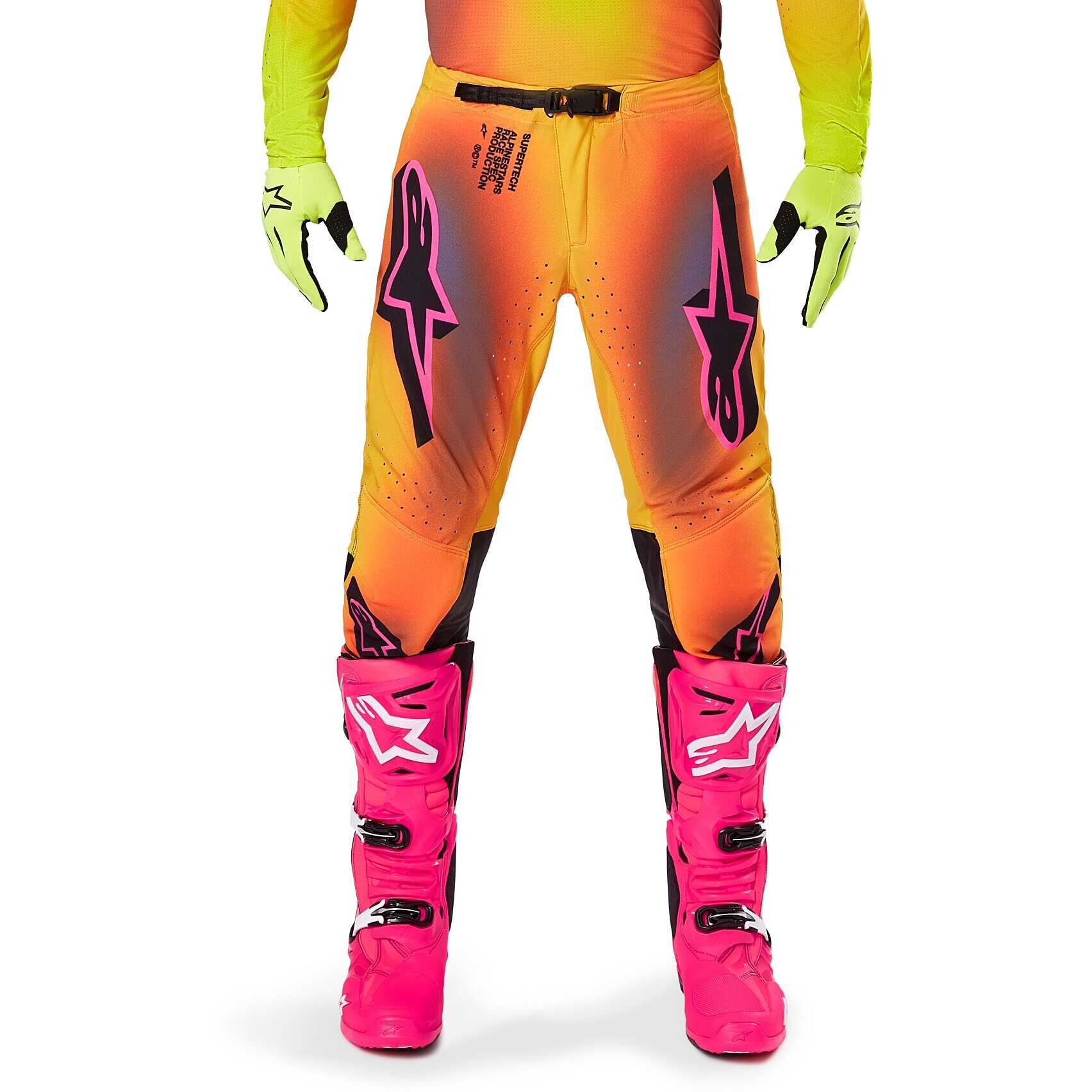 Alpinestars SUPERTECH LIPAN Motocross Enduro Pants Yellow Pink For Sale ...