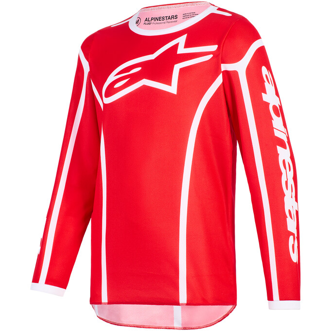 Alpinestars Youth Fluid Apex Kids' Cross Enduro Jersey, Red and White ...