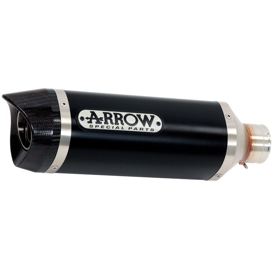 Arrow Thunder Dark Aluminum Exhaust with Carby End Cap Yamaha MT-09 (13-20) / TRACER 900 (15-20 ...