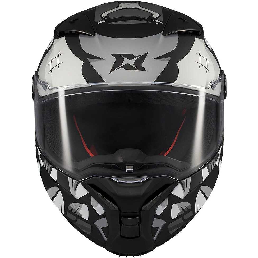 Axxis FF132 Fenix Angry Face B2 Full Face Motorcycle Helmet Black White ...