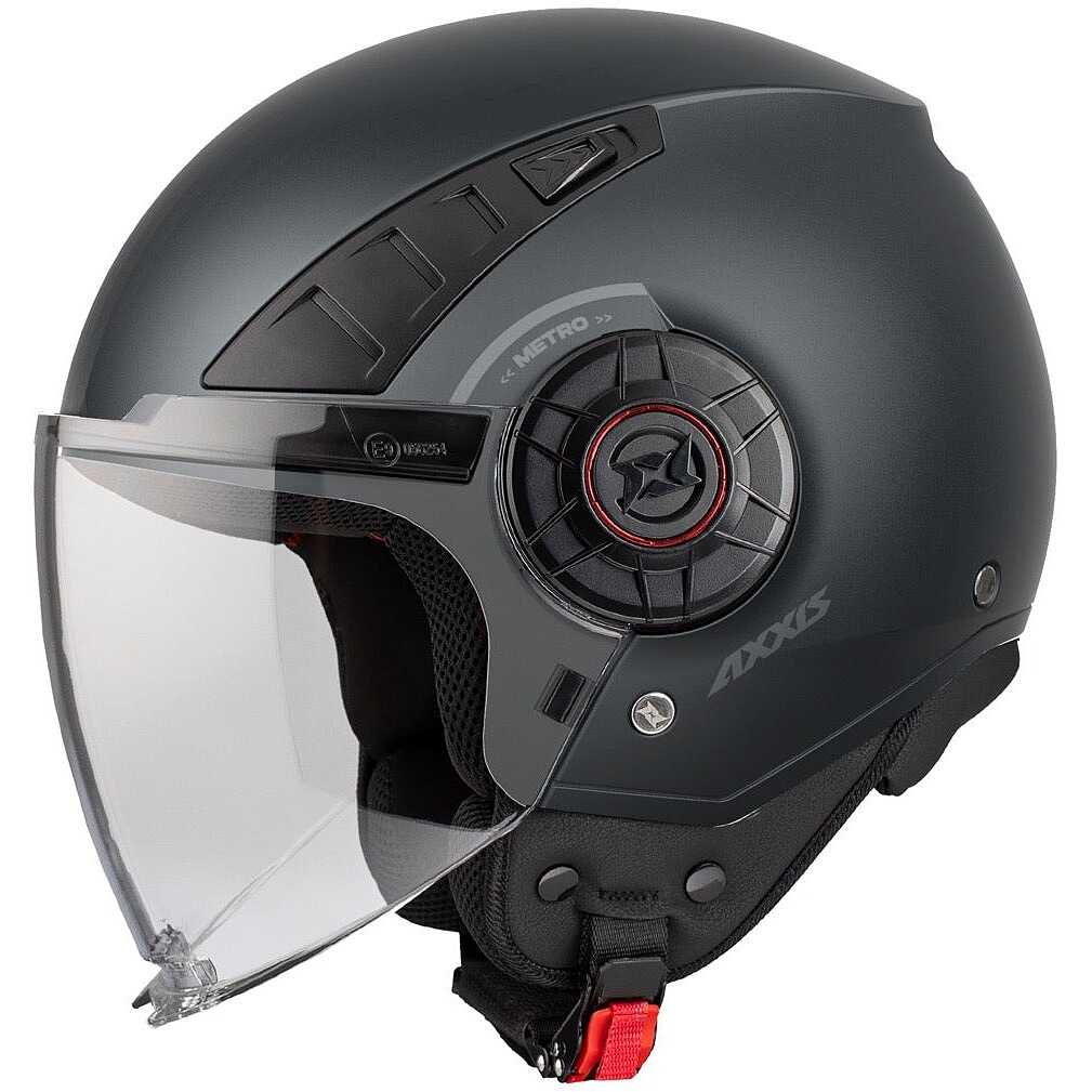 Axxis Jet Motorcycle Helmet of513b Metro S V2 Solid A2 Matt Titanium ...