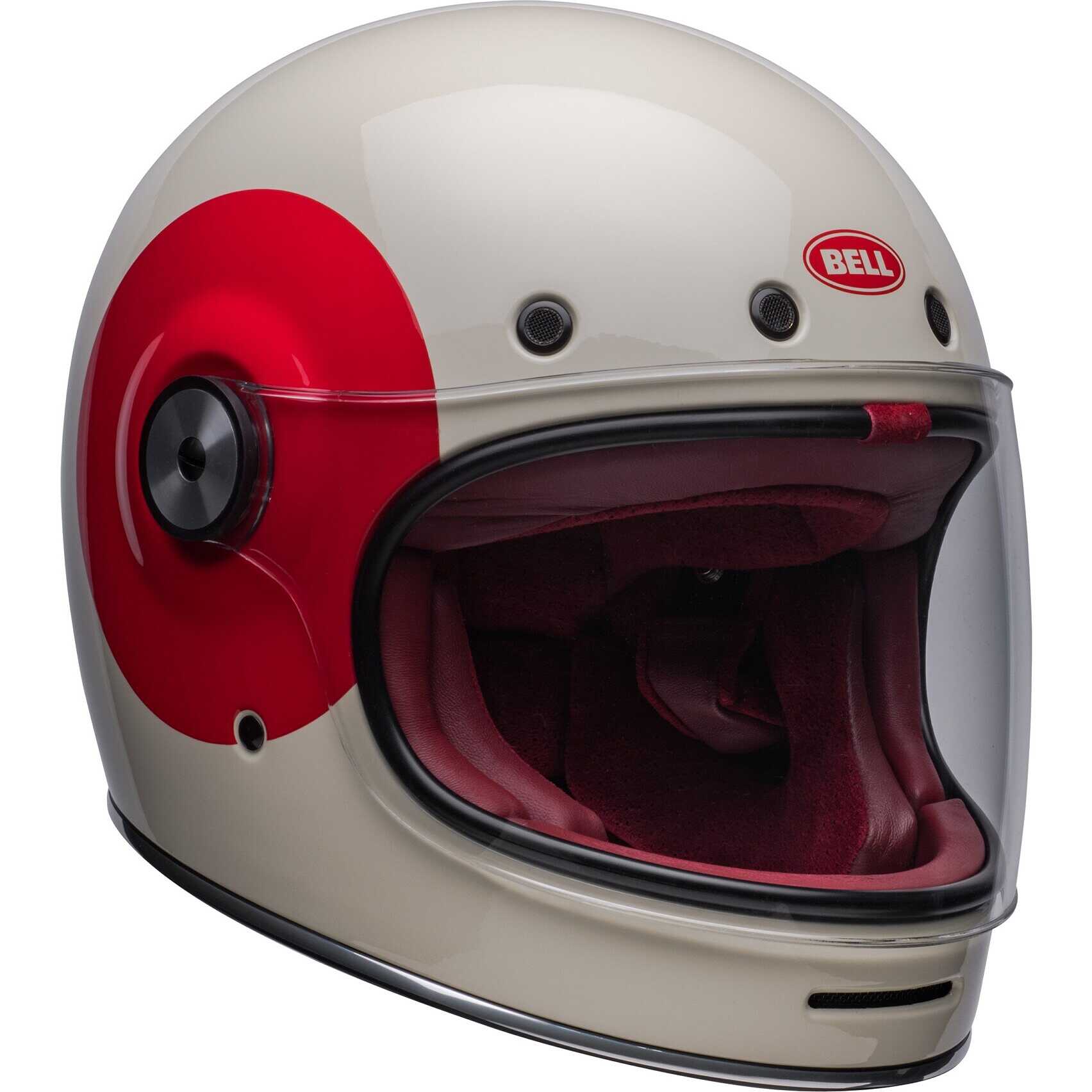 Bell BULLIT TT VINTAGE Custom Integral Motorcycle Helmet Glossy White ...