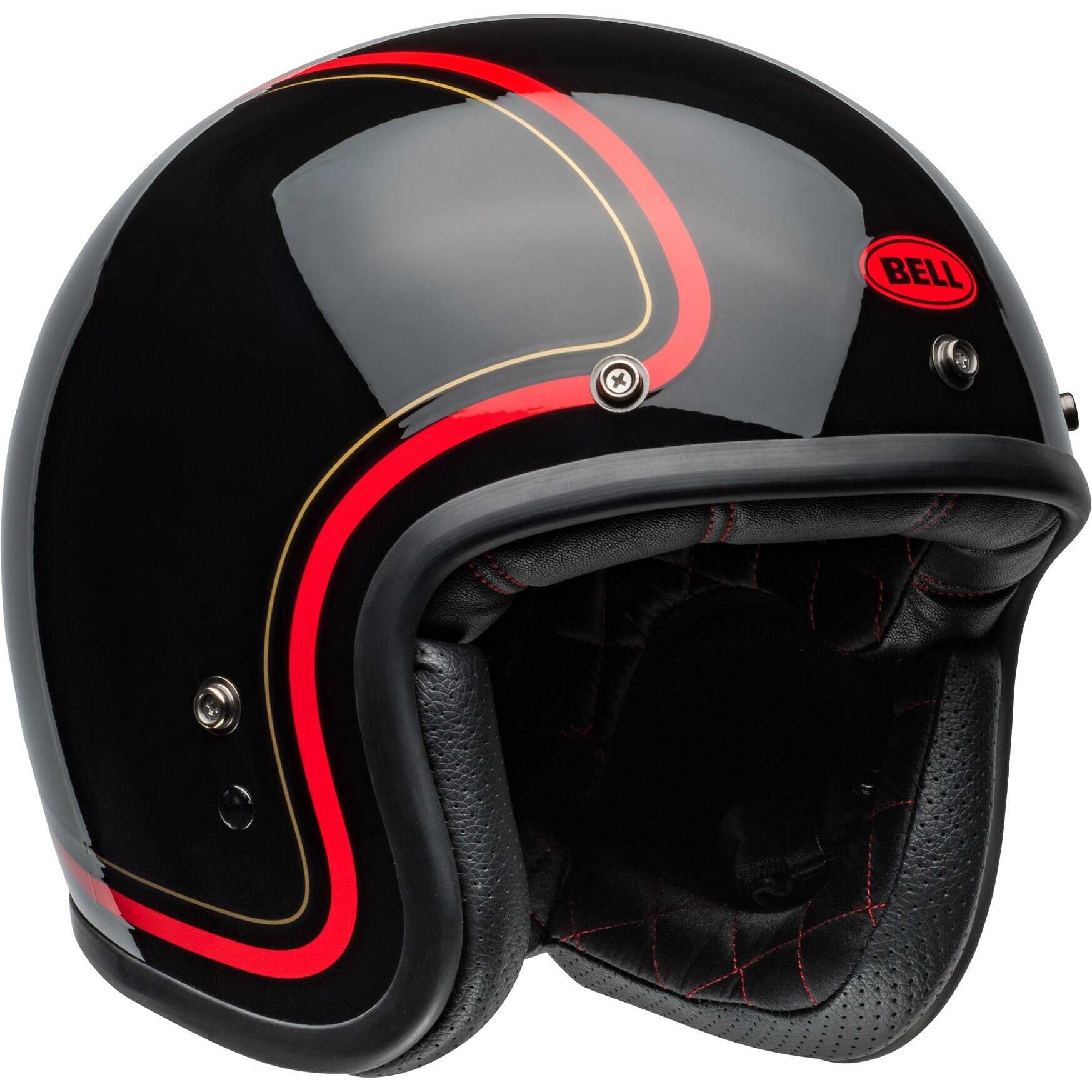 Bell CUSTOM 500 CHIEF Cafe Racer Jet Motorcycle Helmet Gloss Black For ...