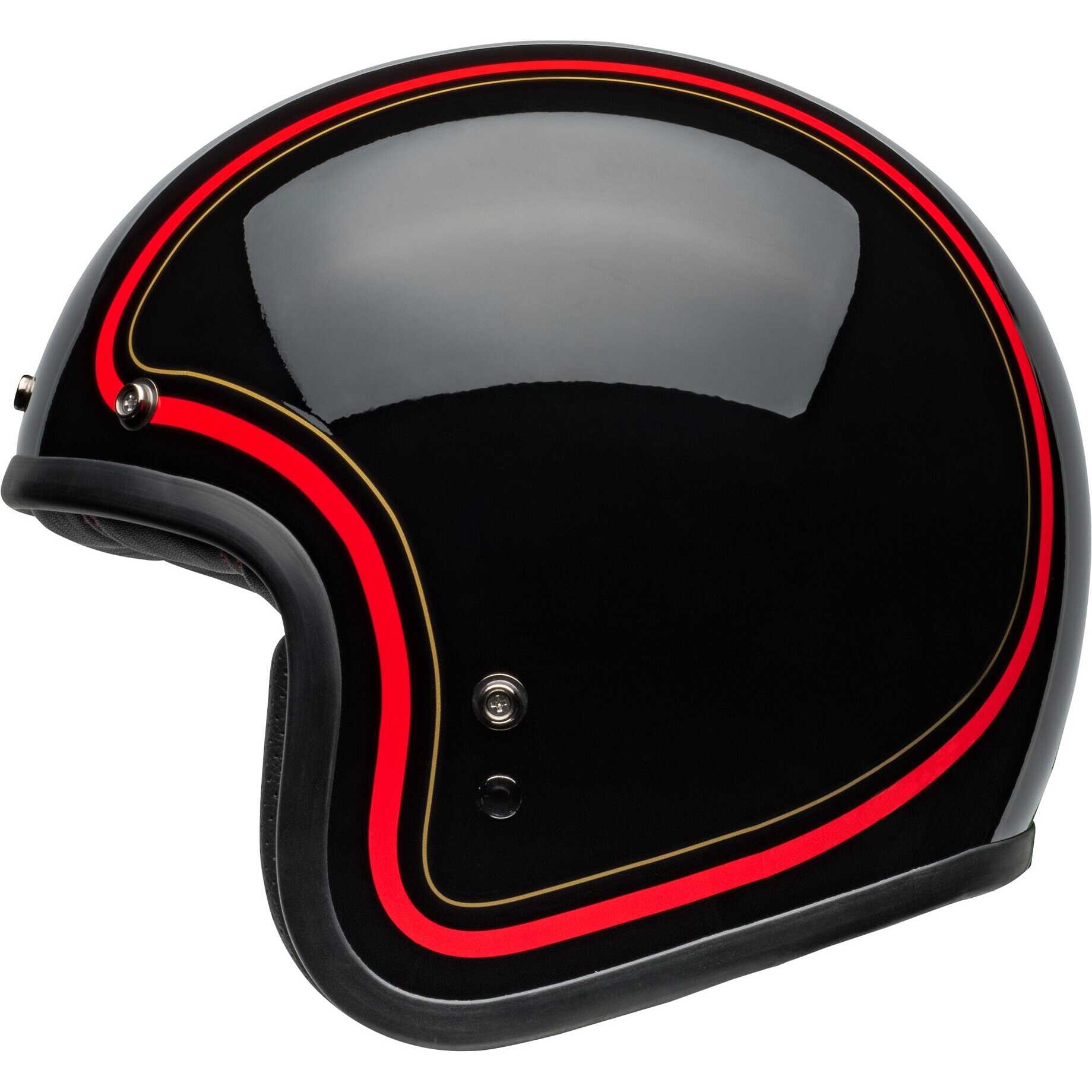 Bell CUSTOM 500 CHIEF Cafe Racer Jet Motorcycle Helmet Gloss Black For ...