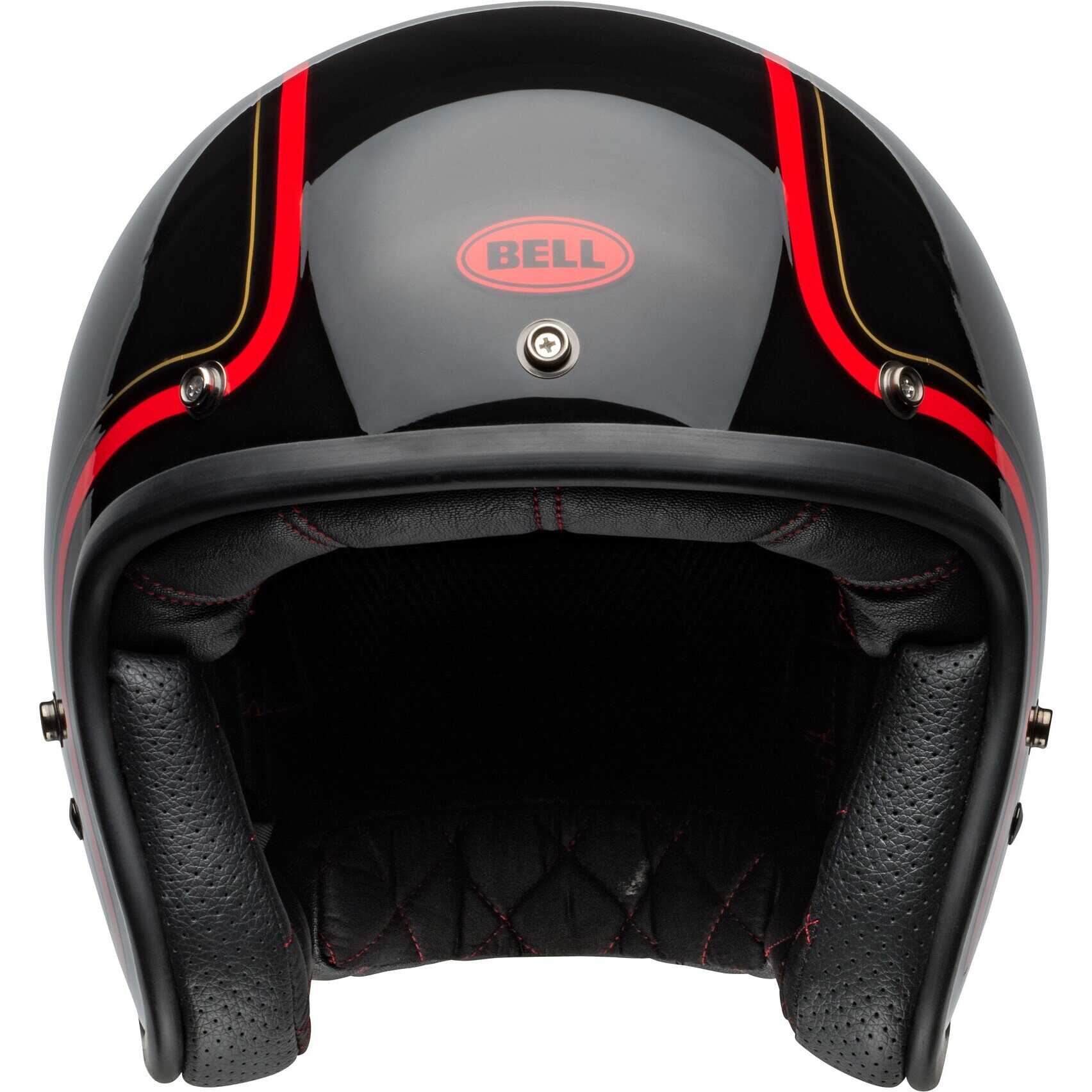 Bell CUSTOM 500 CHIEF Cafe Racer Jet Motorcycle Helmet Gloss Black For ...