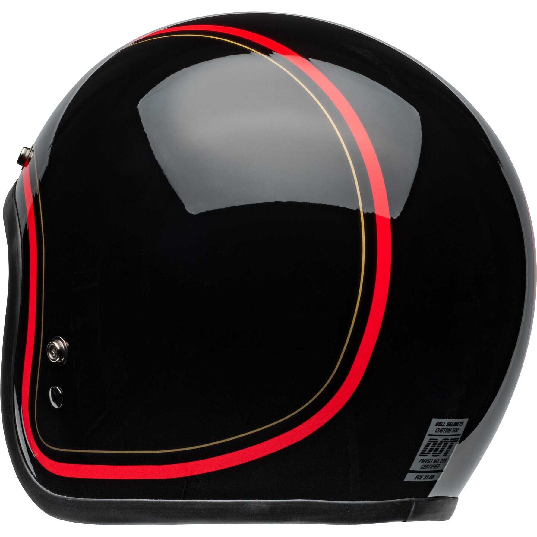 Bell CUSTOM 500 CHIEF Cafe Racer Jet Motorcycle Helmet Gloss Black For ...