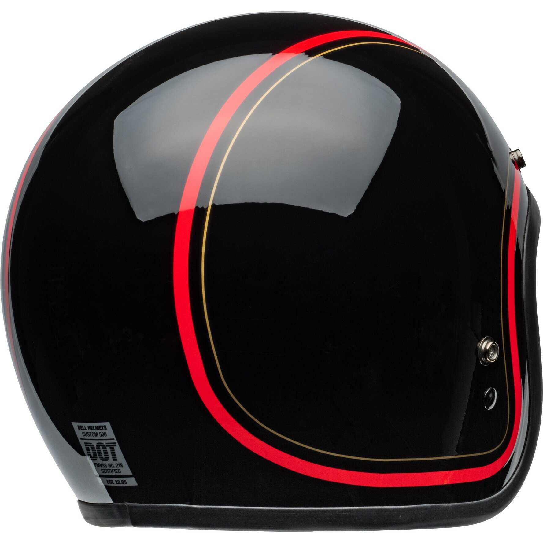 Bell CUSTOM 500 CHIEF Cafe Racer Jet Motorcycle Helmet Gloss Black For ...