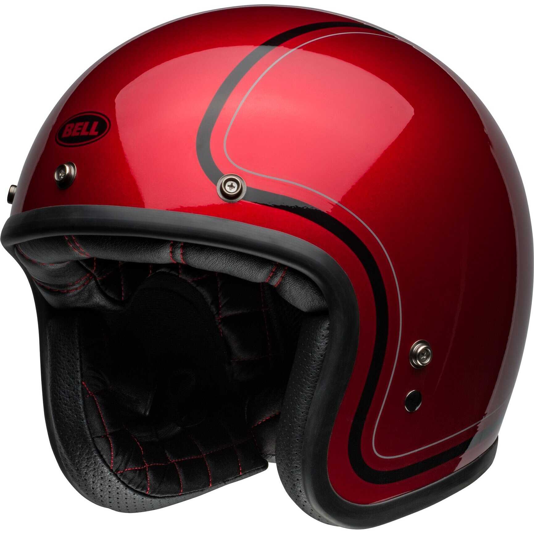 Bell CUSTOM 500 CHIEF CANDY Red Jet Cafe Racer Motorcycle Helmet For ...