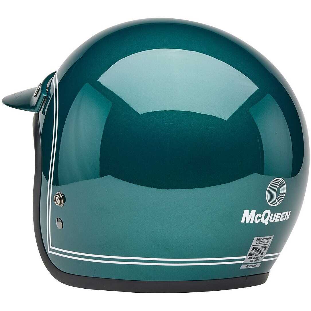 Bell CUSTOM 500 SMQ RIVERSIDE Jet Cafe Racer Motorcycle Helmet Metallic ...