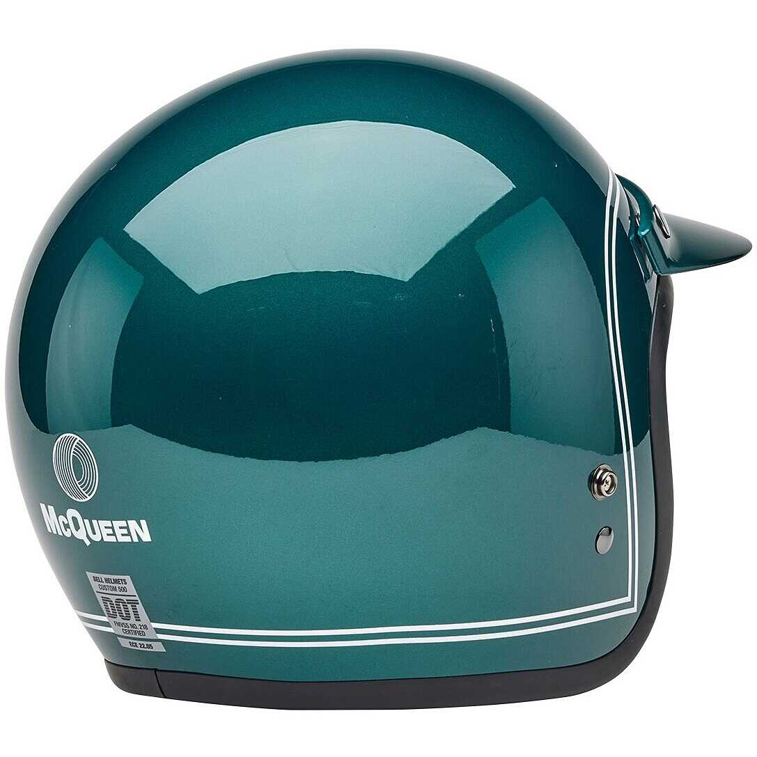 Bell CUSTOM 500 SMQ RIVERSIDE Jet Cafe Racer Motorcycle Helmet Metallic ...