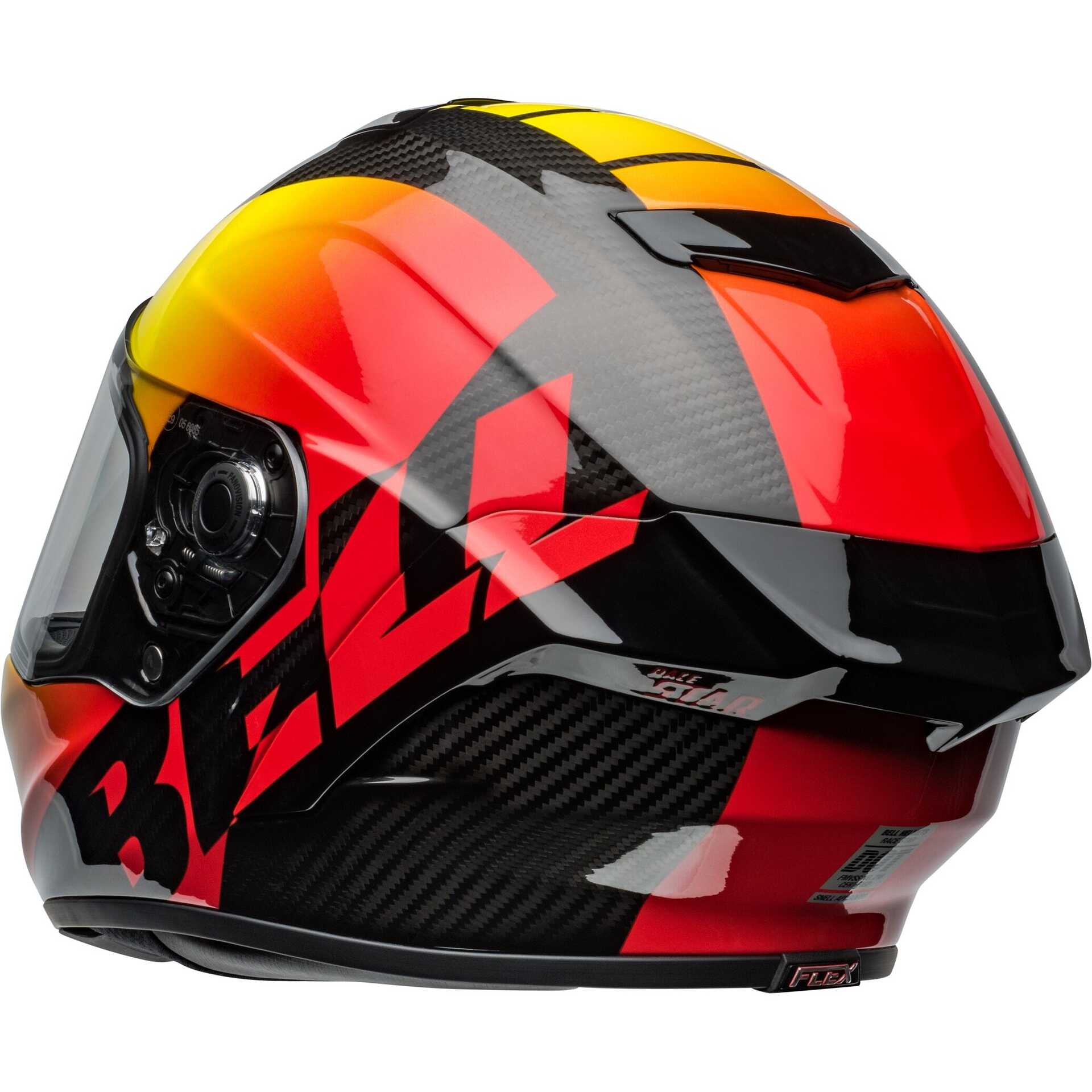 BELL RACE STAR FLEX DLX OFFSET Full Face Motorcycle Helmet Black Red ...