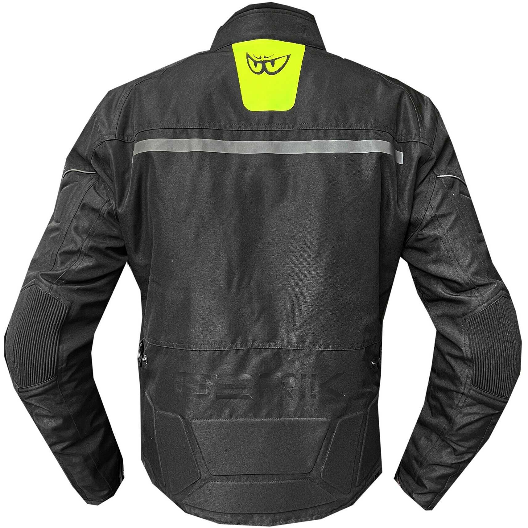 Berik 2.0 NJ-223301-EL WP Technical Fabric Motorcycle Jacket Black Fluorescent Yellow For Sale ...