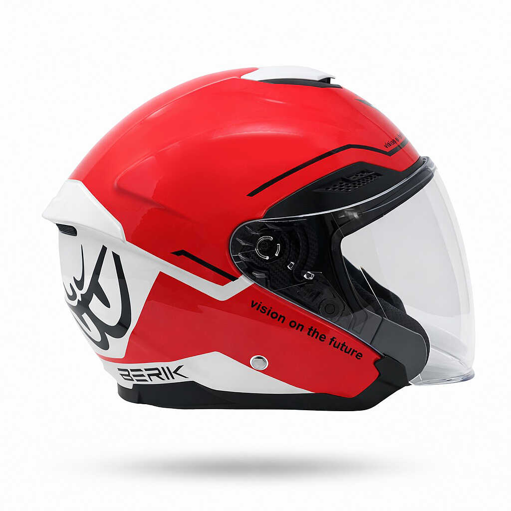 Berik OF669 Bipolar Double Visor Jet Motorcycle Helmet White ...