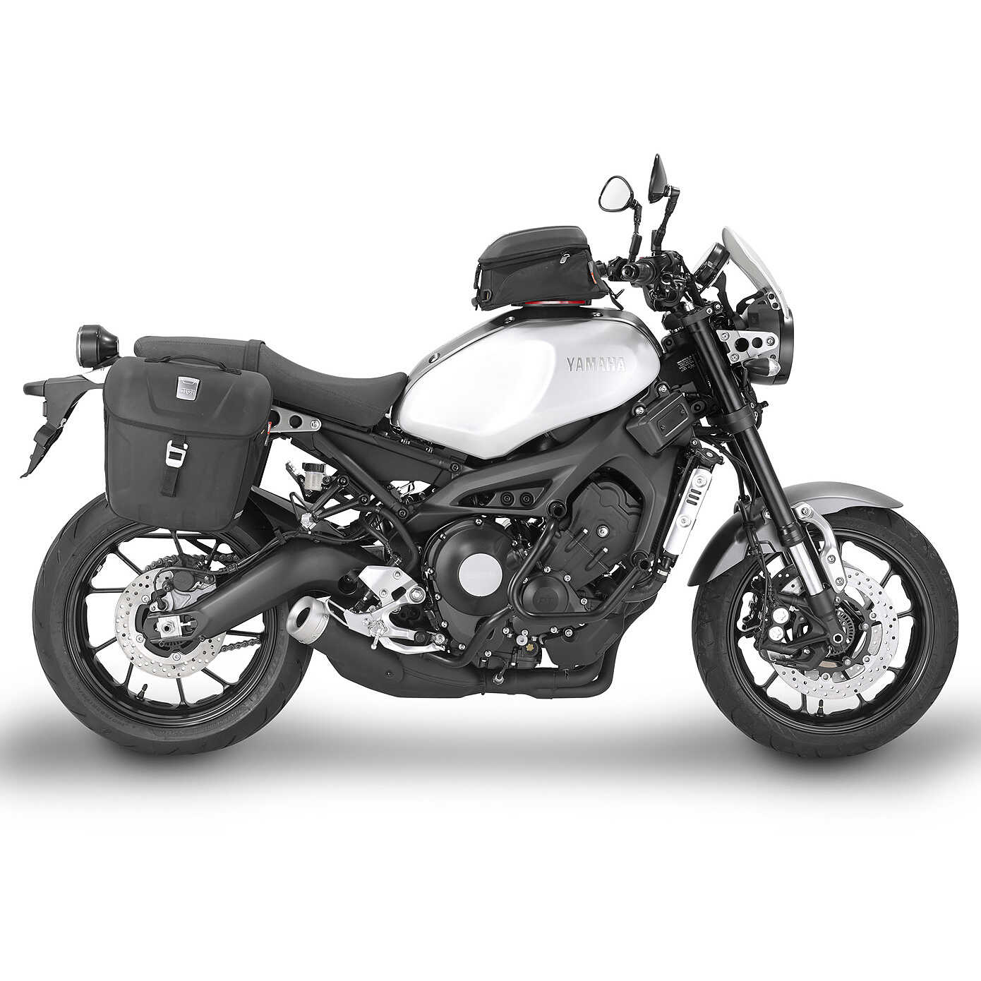 Black tubular engine guard Integrated slider Givi TN2128 For YAMAHA ...