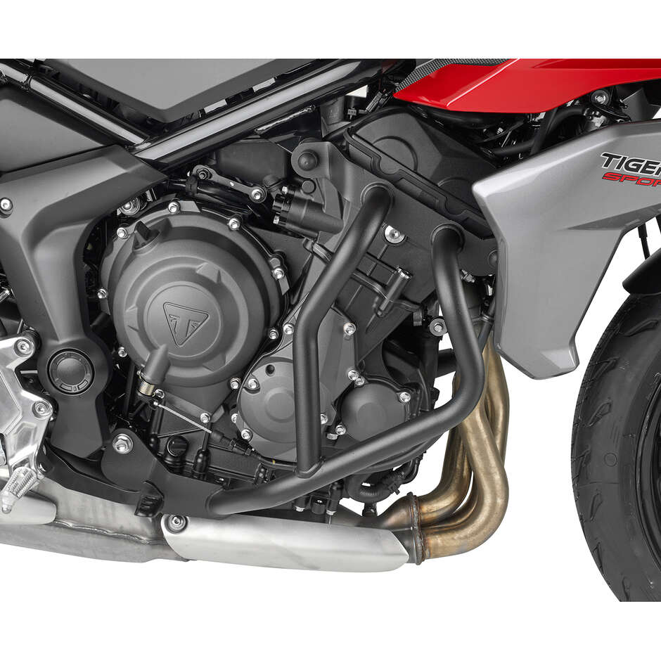 Black tubular engine guard Integrated slider Givi TN6421 For TRIUMPH ...