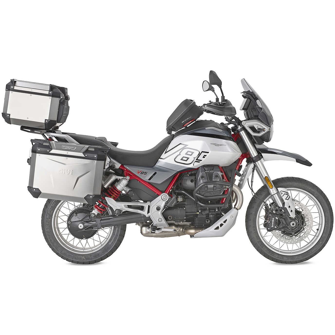 Black tubular engine guard Integrated slider Givi TN8203 For MOTO GUZZI ...