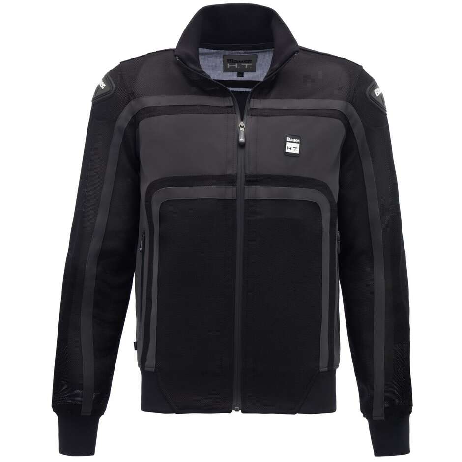 Blauer EASY RIDER AIR Motorcycle Jacket Black Stripe Anthracite Grey ...